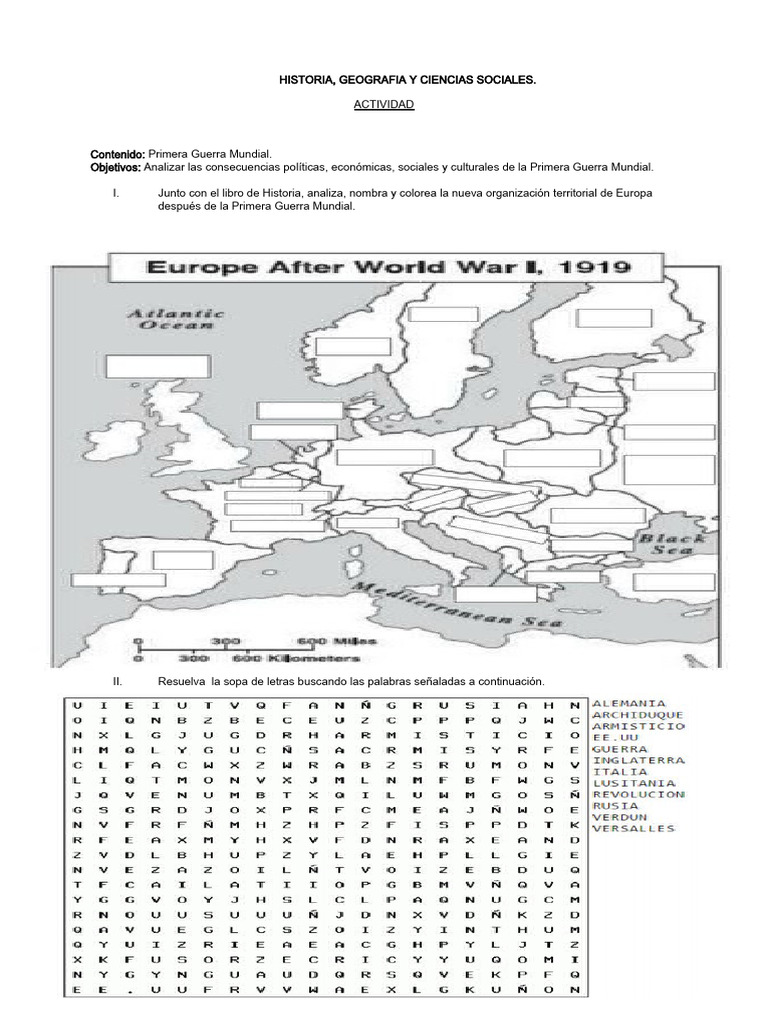 Actividad Primera Guerra Mundial | PDF
