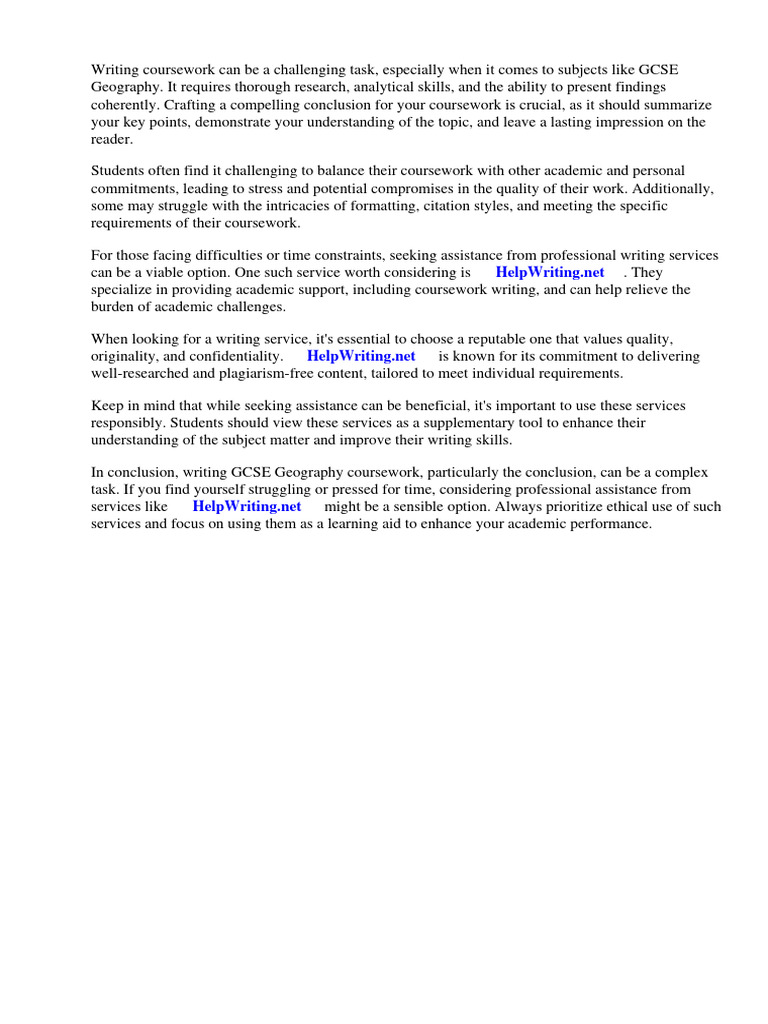 Gcse Geography Coursework Conclusion Examples | PDF | River | Area