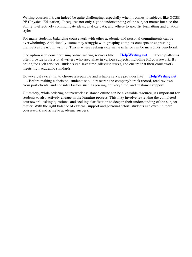 Gcse Pe Coursework Help | PDF | Physical Fitness | Skeletal Muscle Gcse Pe Coursework Help | PDF | Physical Fitness | Skeletal Muscle