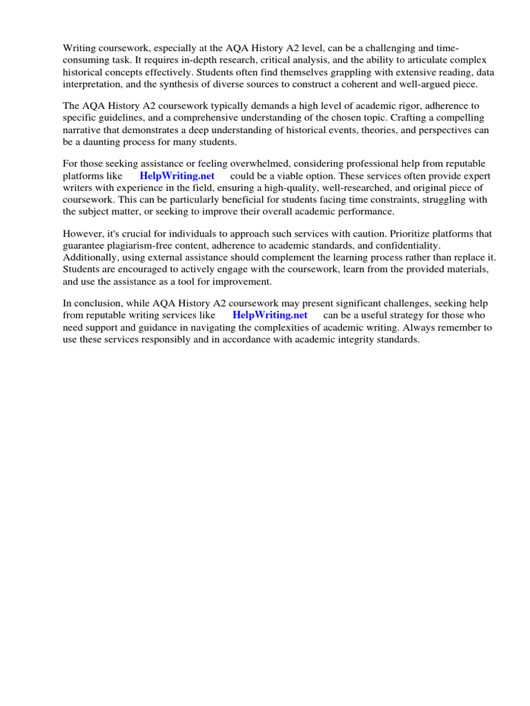 Aqa History A2 Coursework Examples | PDF | Gce Advanced Level (United ...