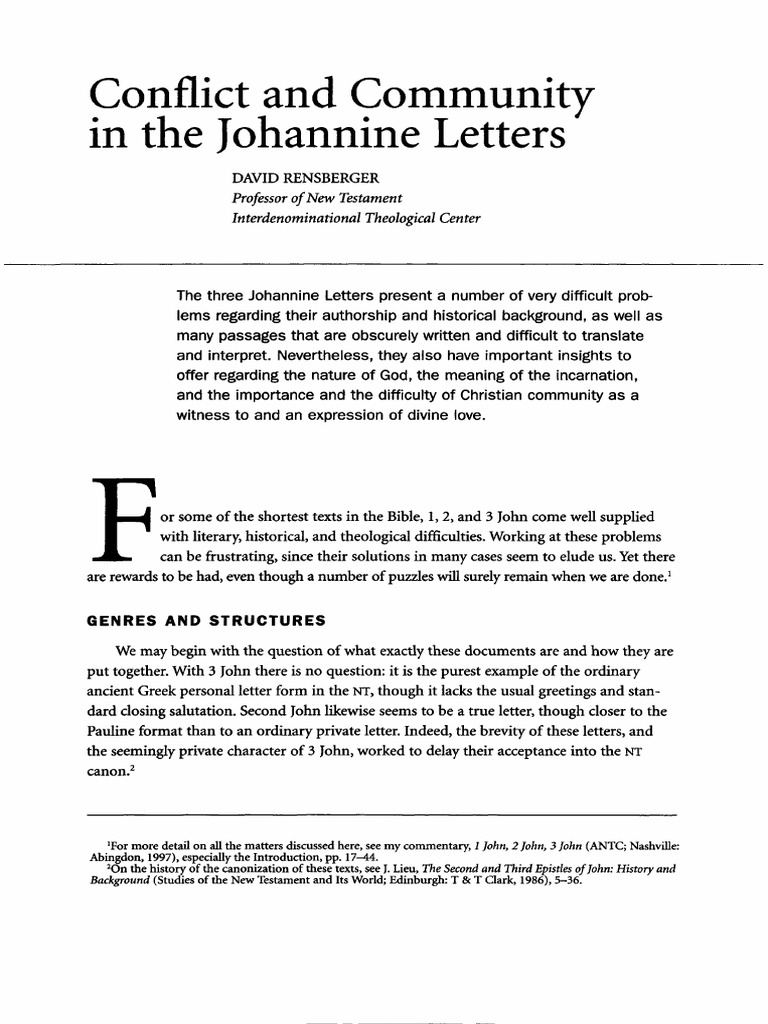 Conflict and Community in The Johannine | PDF | Gospel Of John | First ...