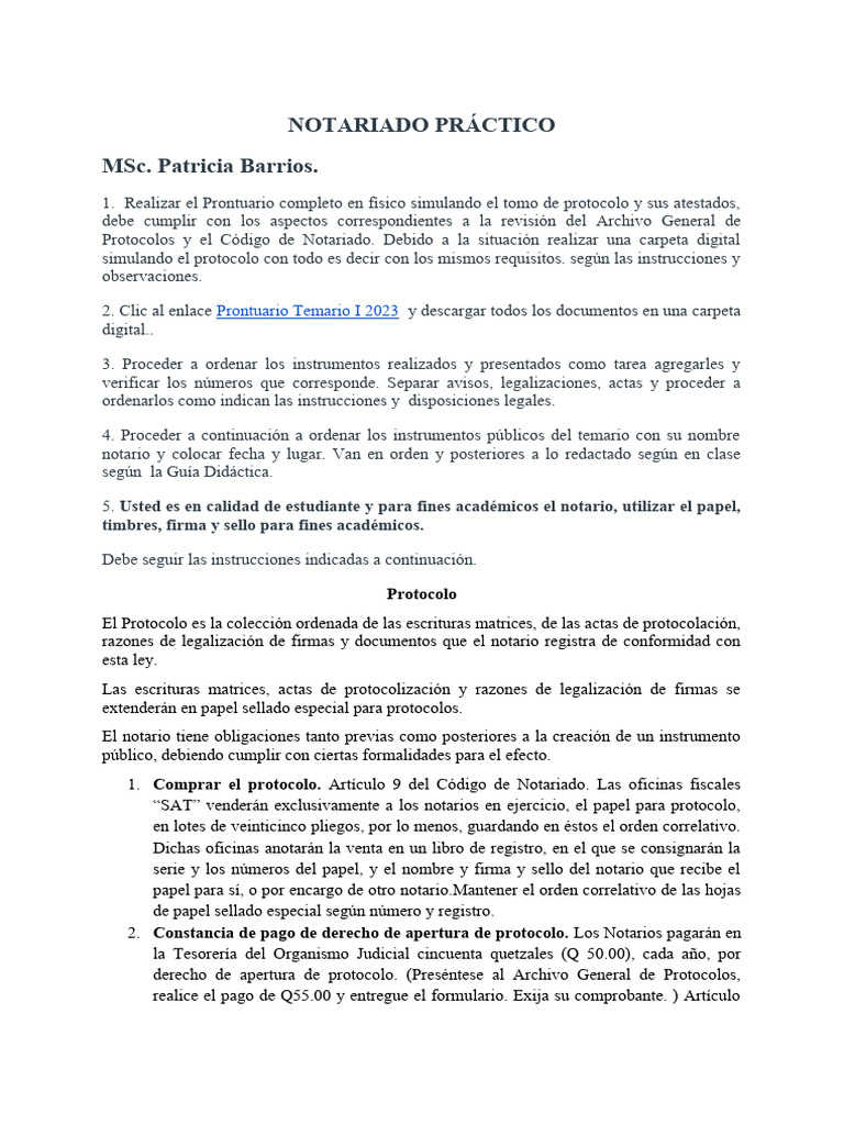 Guía Completa de Protocolo Notarial | PDF | Derecho