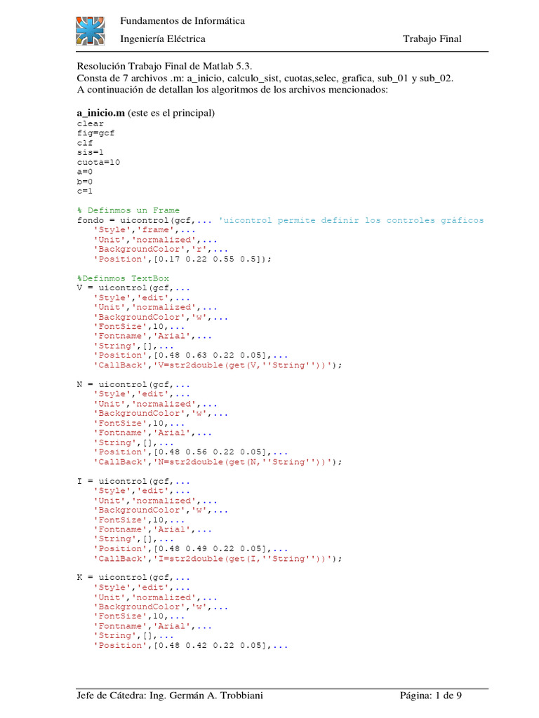 Final Matlab Resuelto | PDF | Ciencias fisicas | Informática