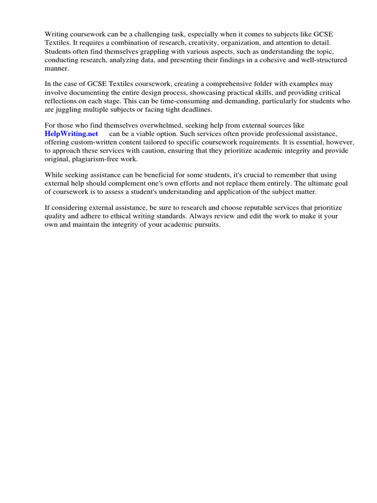 Gcse Textiles Coursework Folder Examples | PDF | Textiles | Microsoft ...