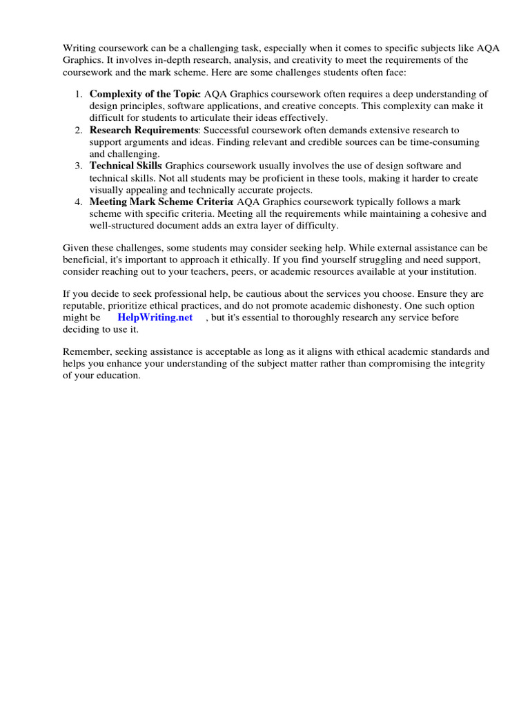 Aqa Graphics Coursework Mark Scheme | PDF | Facebook | Linked In