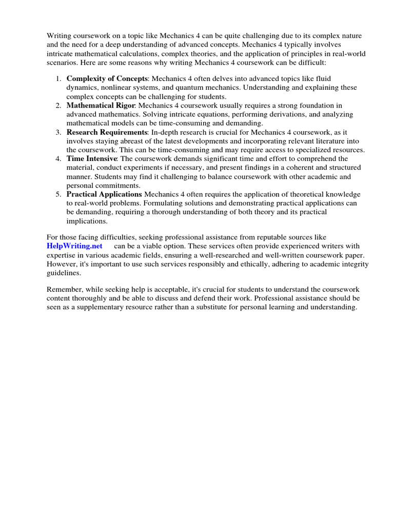 Mechanics 4 Coursework Pdf Belt Mechanical Force