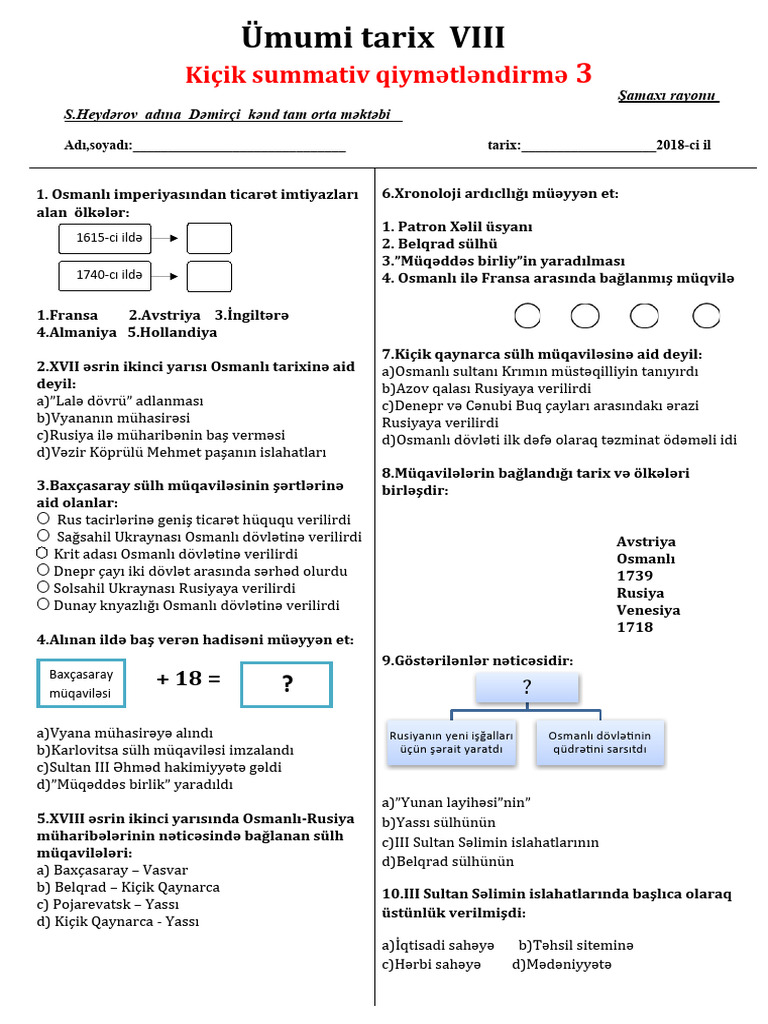 VIII Sinif ÜT-KSQ - 3 | PDF
