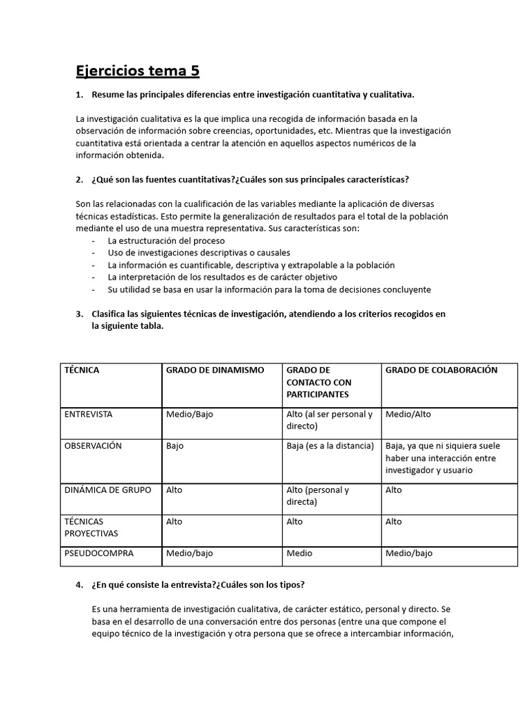 Ejercicios Tema 5 | PDF | Información | Observación