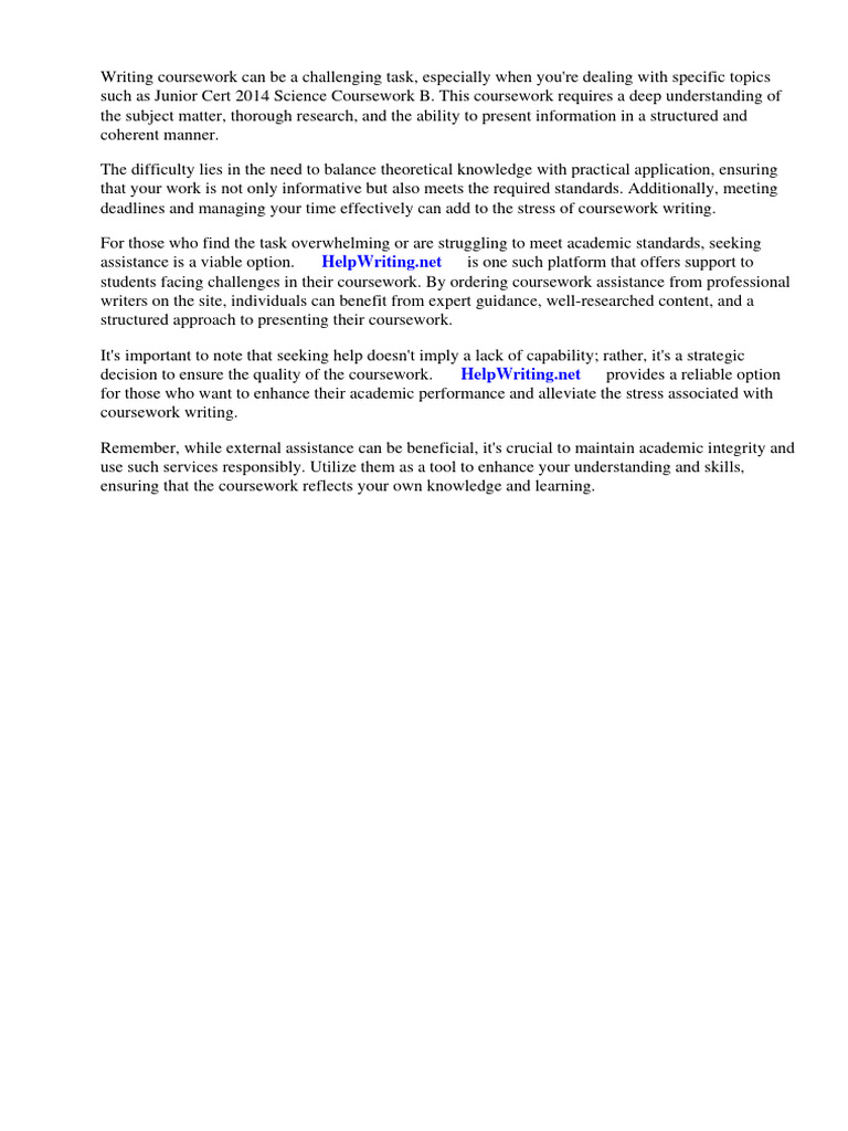 Junior Cert 2014 Science Coursework B | PDF | Cognition | Learning