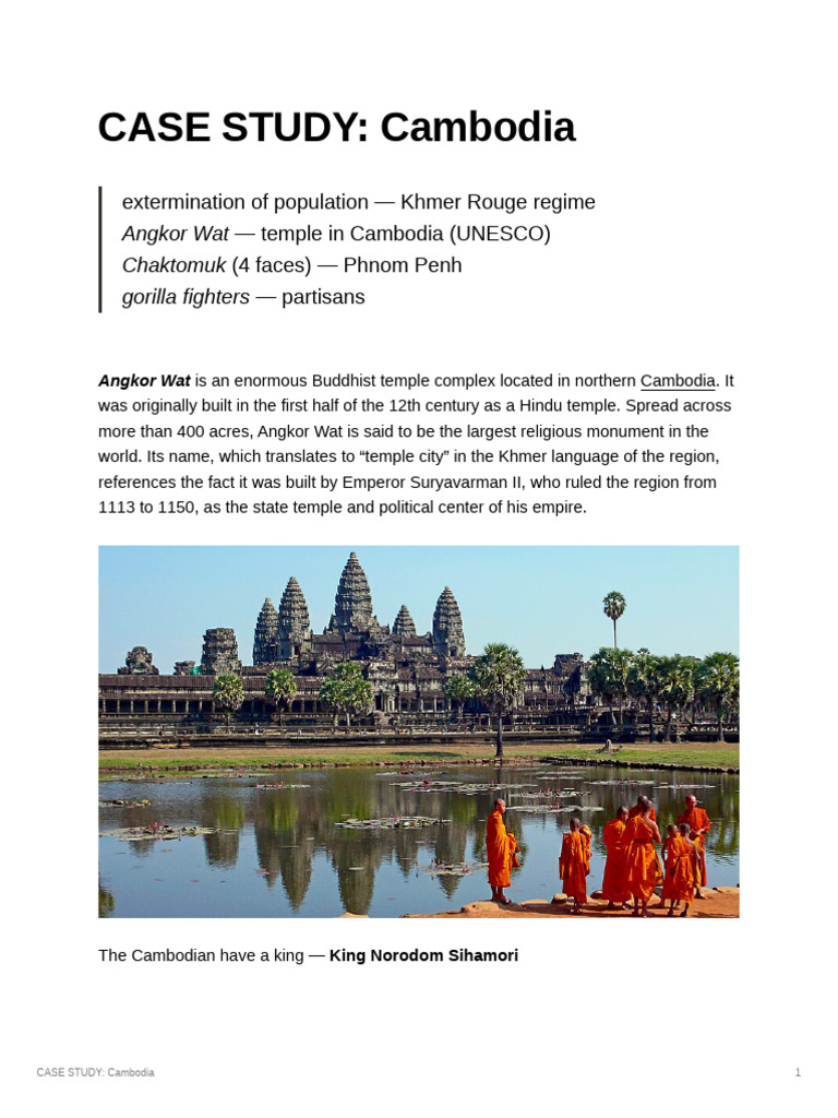 CASE STUDY Cambodia | PDF | Cambodia | Phnom Penh