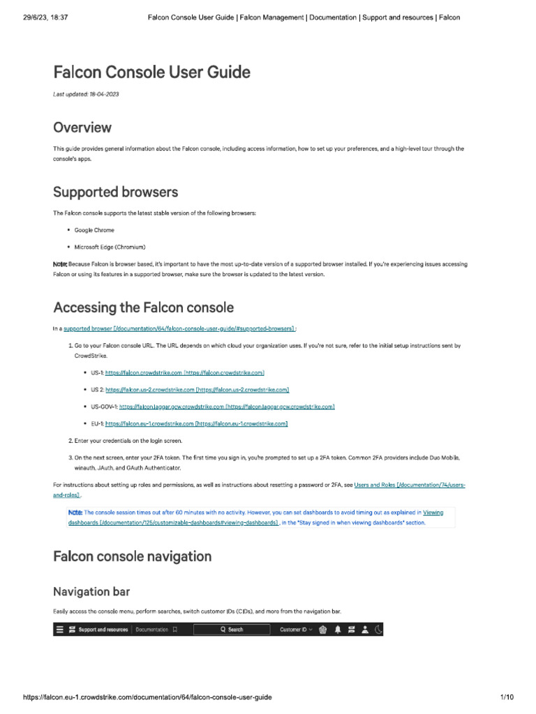 CrowdStrike Console User Guide | PDF