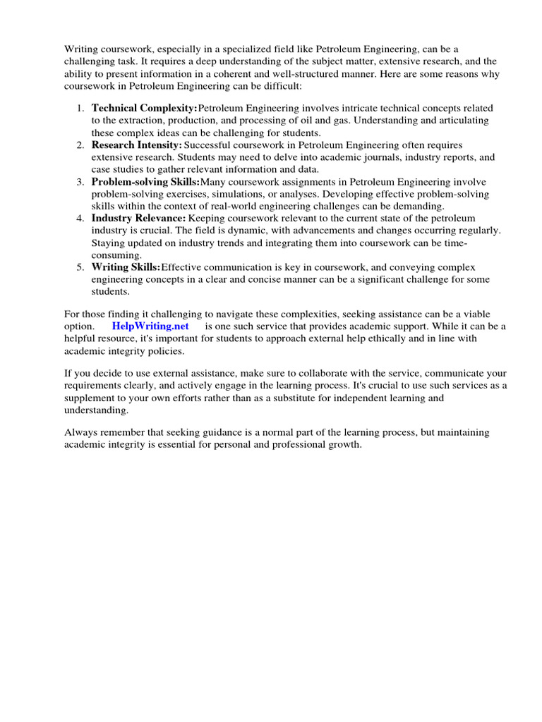 Coursework For Petroleum Engineering | PDF | Petroleum | Petroleum ...
