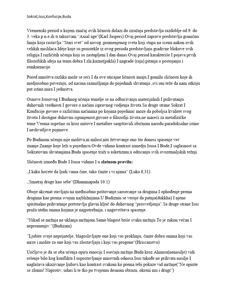 Sokrat, Konfucije, Buda I Isus.2 | PDF