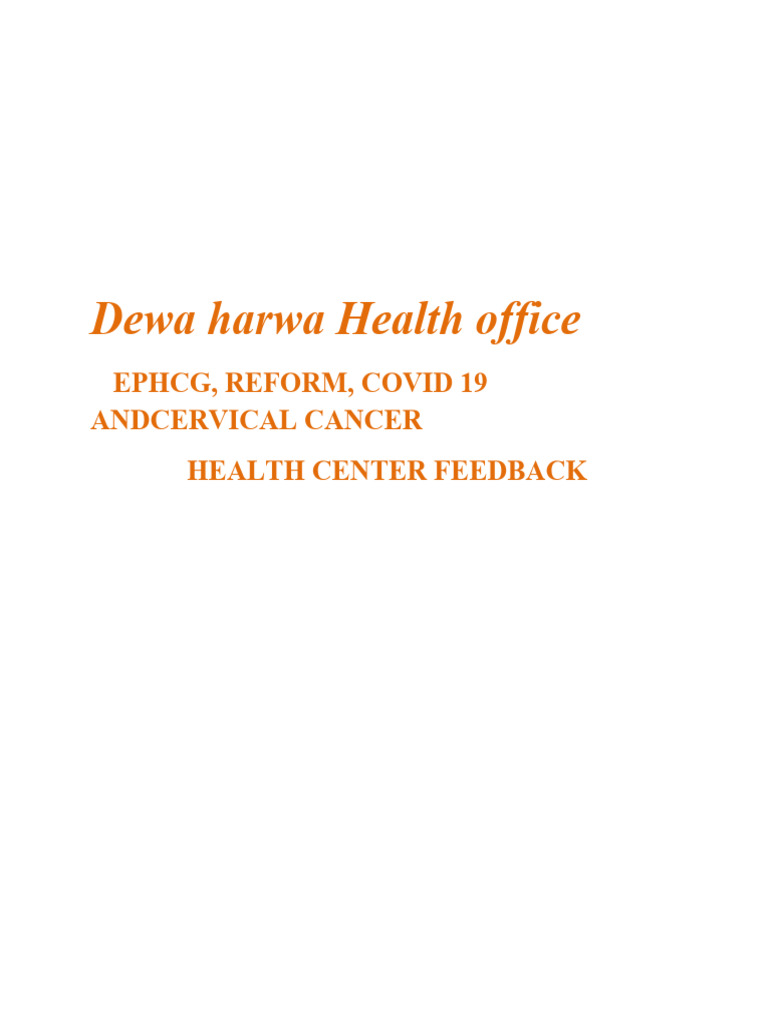 Dewa HarwaEPHCG at HC Feedback | PDF | Hygiene | Public Health