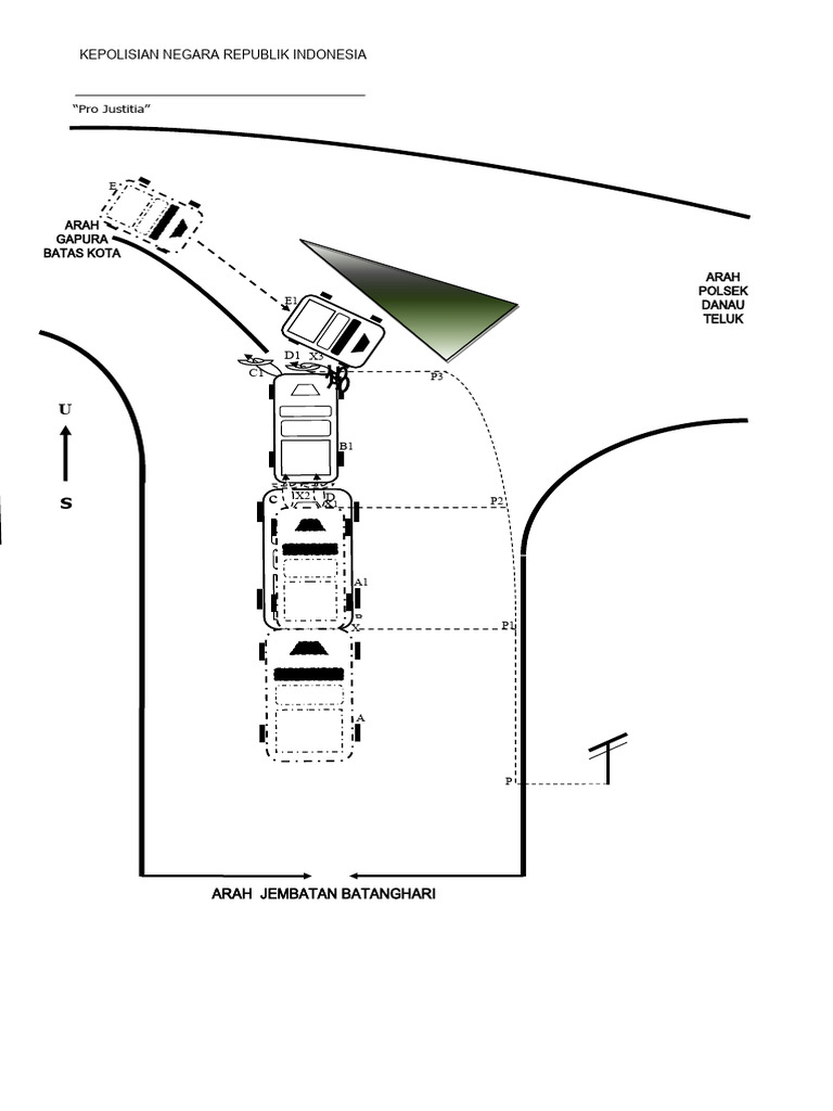 Contoh Sket TKP Simpang Tiga | PDF