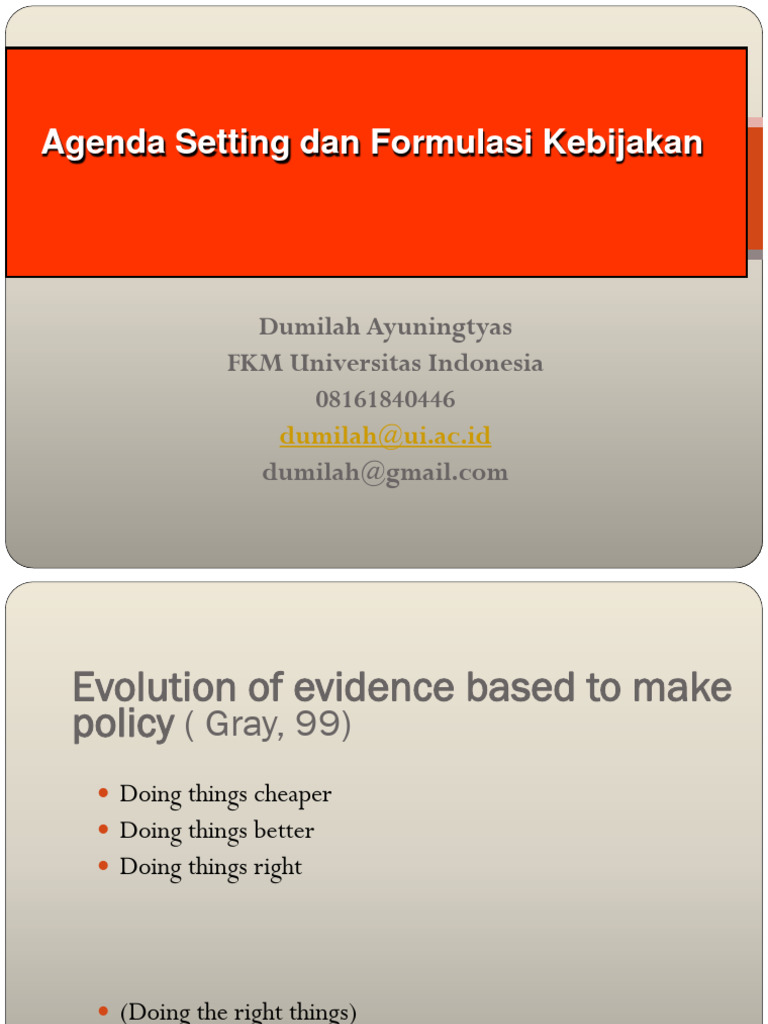 5.agenda Setting Dan Formulasi Kebijakan . | PDF | Policy | Decision Making