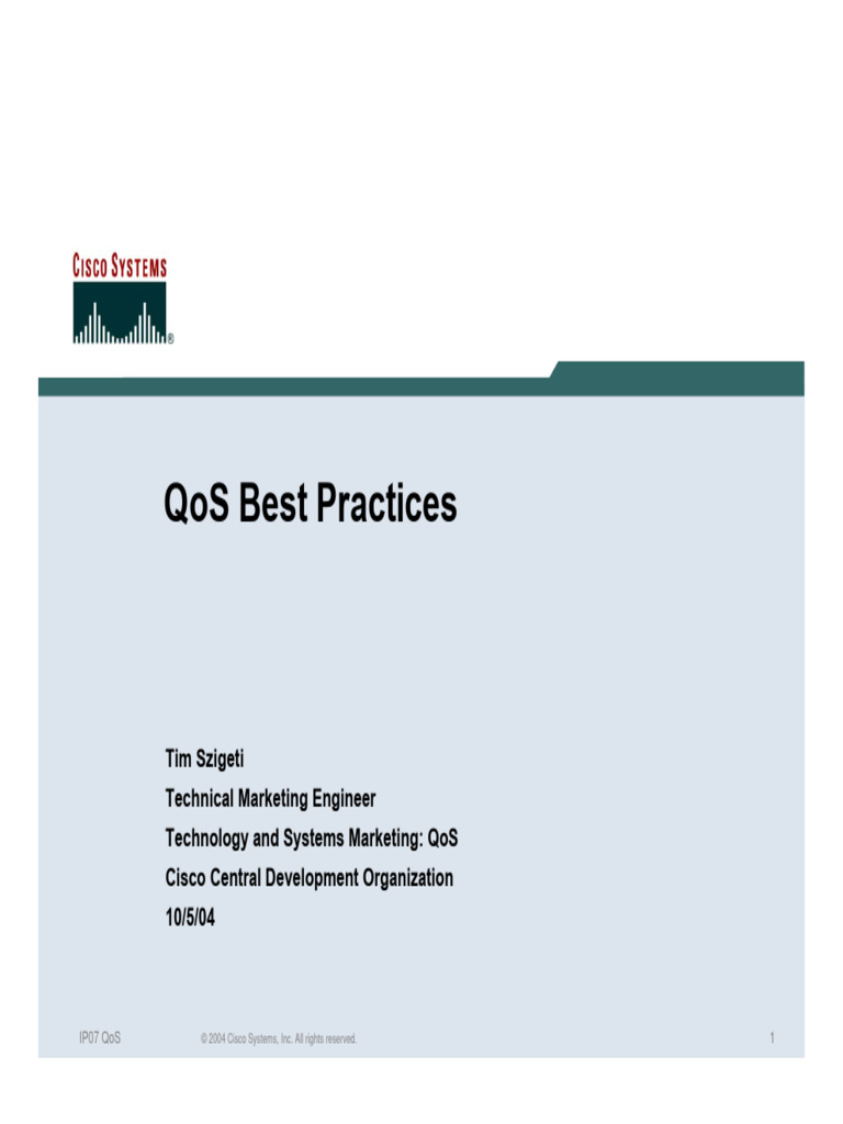 Deploying Qos Project Voice | PDF | Quality Of Service | Information ...