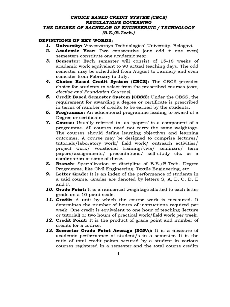 University Grading System - VTU | PDF | Course Credit | Academia