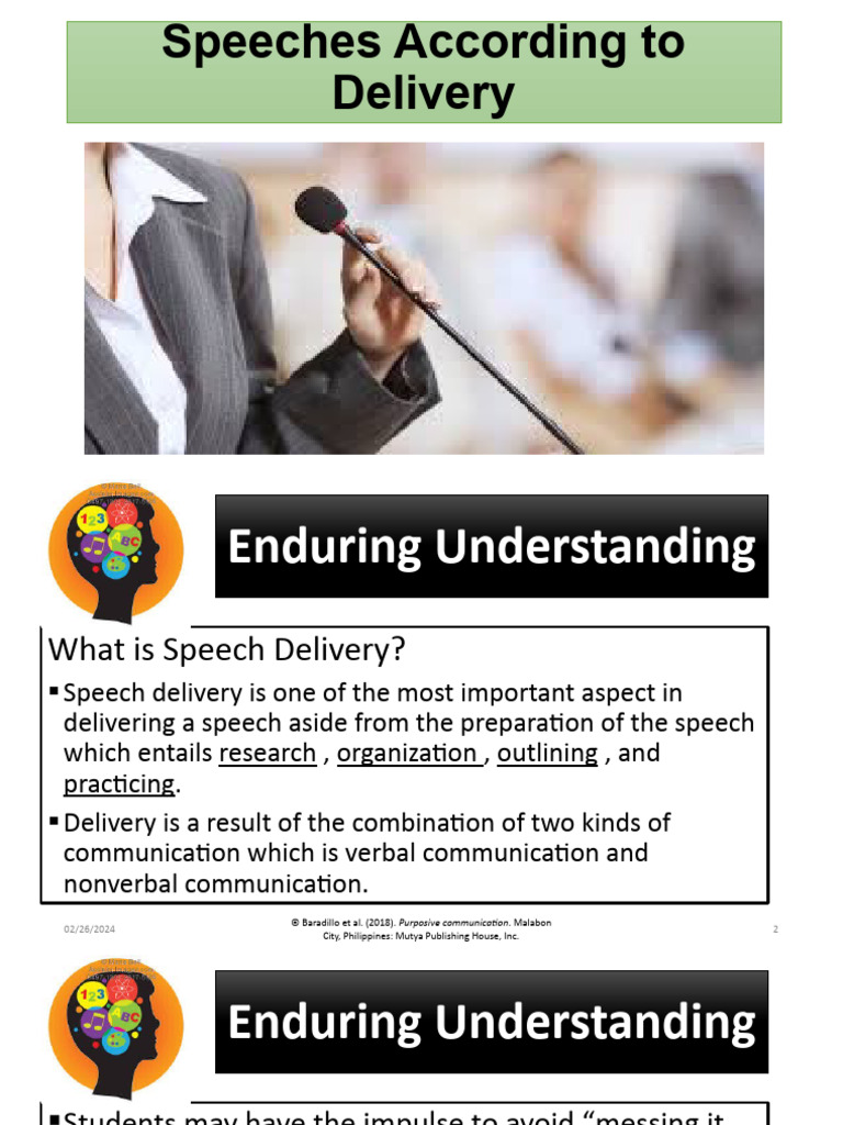 Speech Delivery for Students | PDF | Communication | Understanding