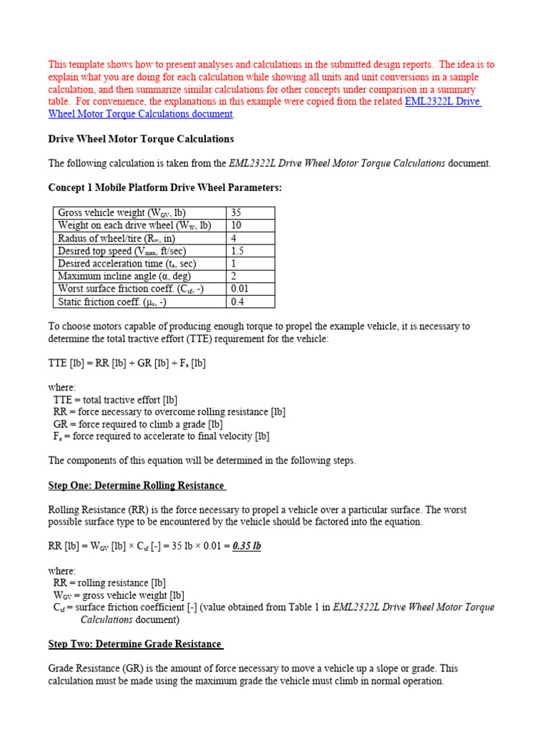 Drive Wheel Torque Calculation Guide | PDF | Friction | Force