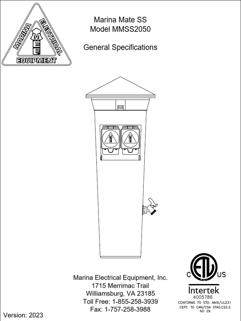 Marina Mate SS General Specifications v.2023 | PDF | Ac Power Plugs And ...