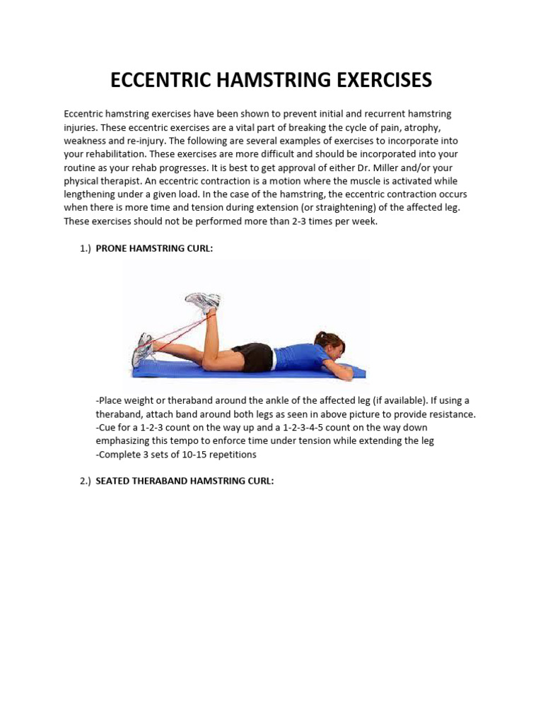 Eccentric Hamstring Exercises Guide | PDF | Muscle Contraction | Human ...
