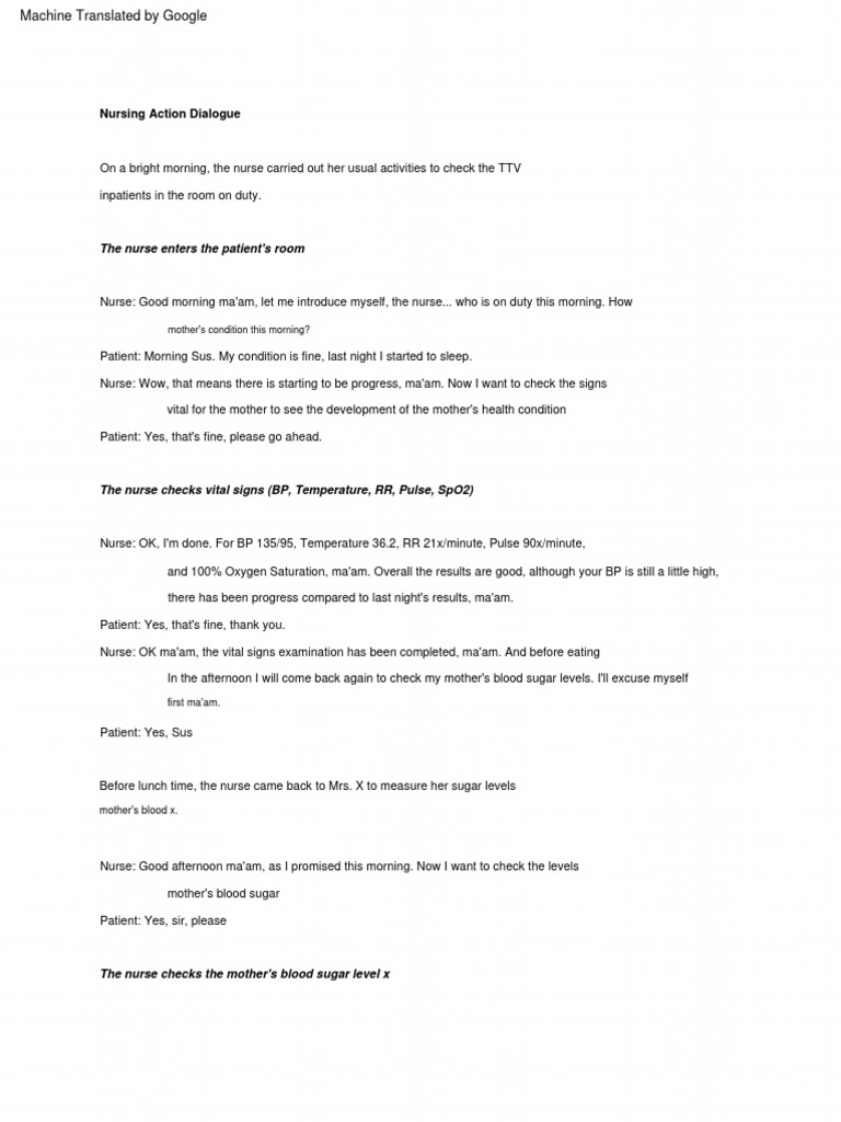 Dialog Tindakan Keperawatan | PDF