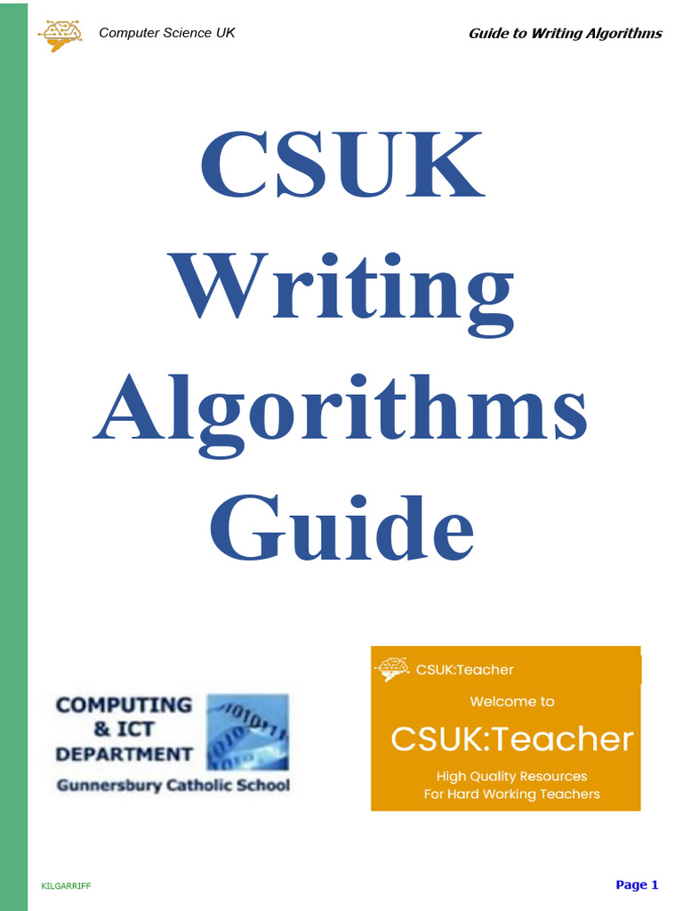Csuk Writing Algorithms Separate Guide Pdf Integer Computer Science Programming