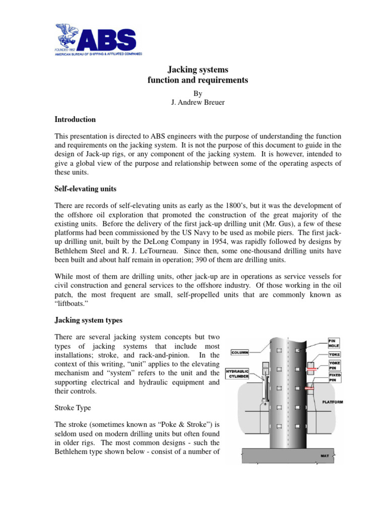 Jacking Systems | PDF | Buoyancy | Fatigue (Material)