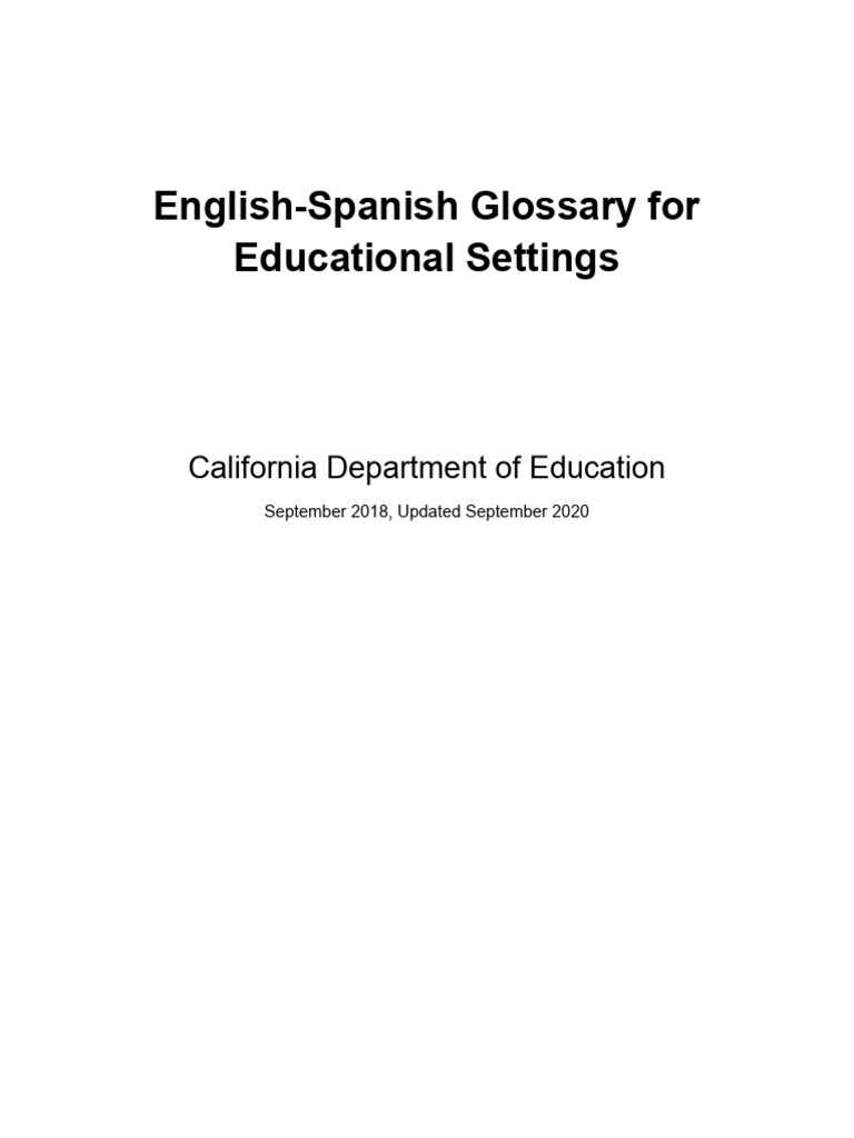 Bilingual Education Glossary | PDF | Spanish Language | Translations