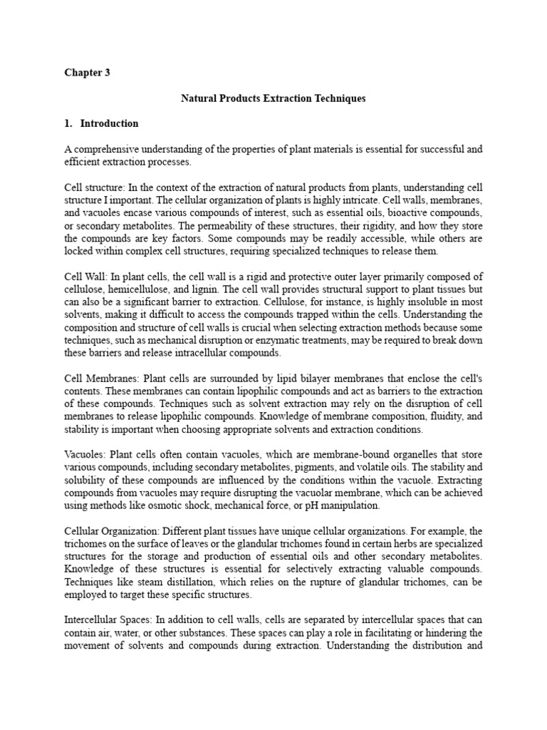 Chapter 3 Extraction Techniques | PDF | Cell Membrane | Solvent