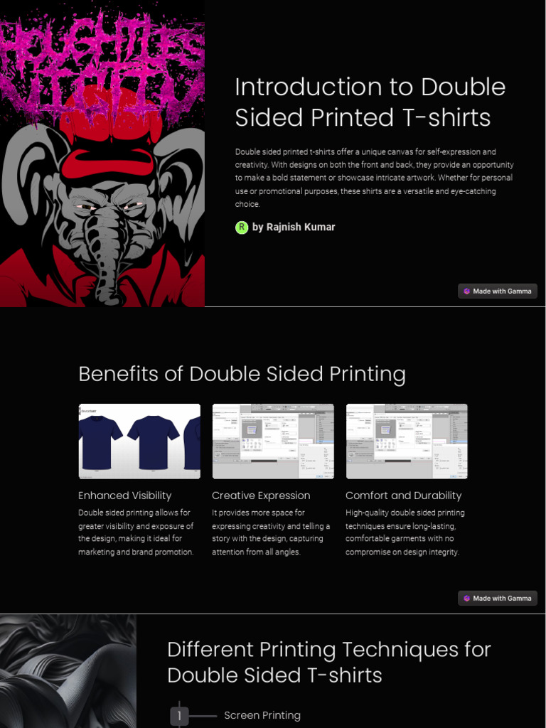 Introduction To Double Sided Printed T Shirts | PDF | T Shirt | Clothing