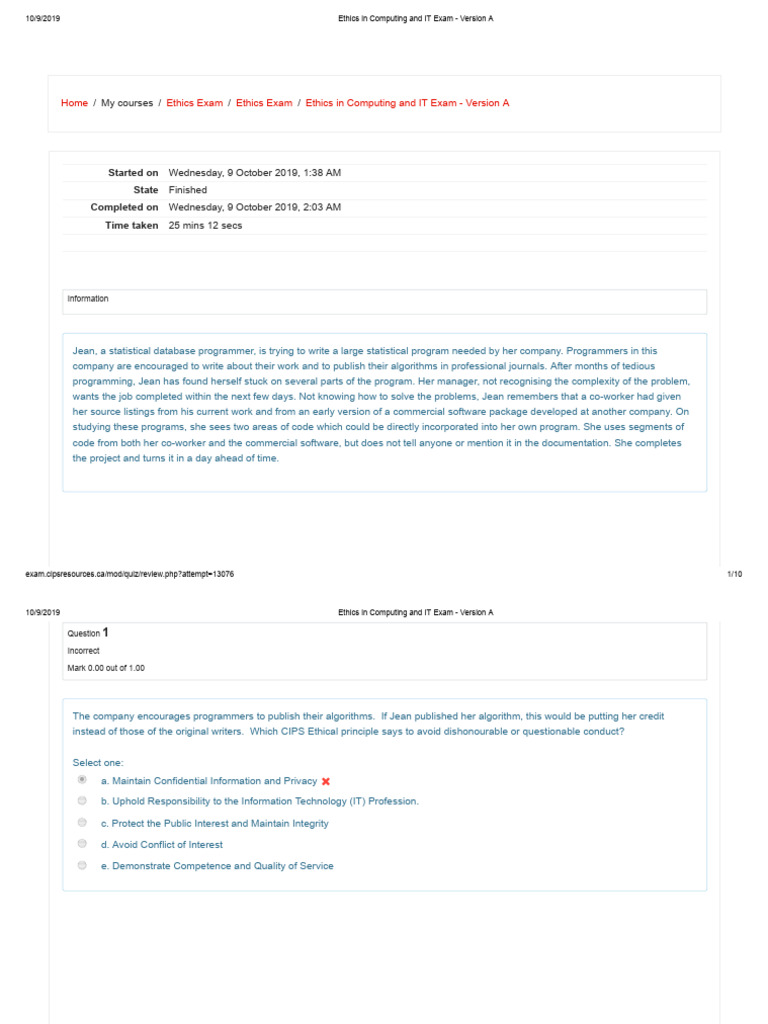 CIPS Ethics Exam Overview | PDF | Conflict Of Interest | Privacy