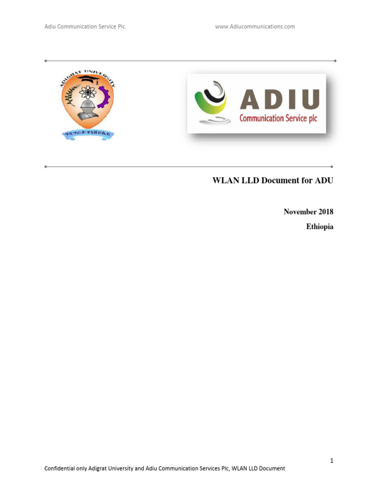 WLAN Solution Deployment ADU LLD Final | PDF | Wi Fi | Wireless Lan