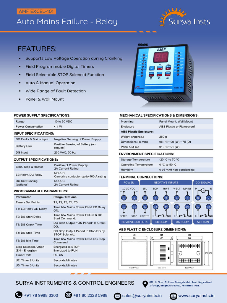 Amf Controller | PDF | Relay | Power Supply