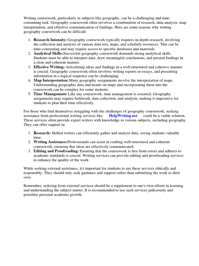How To Do Well in Geography Coursework | PDF | Data | Geography
