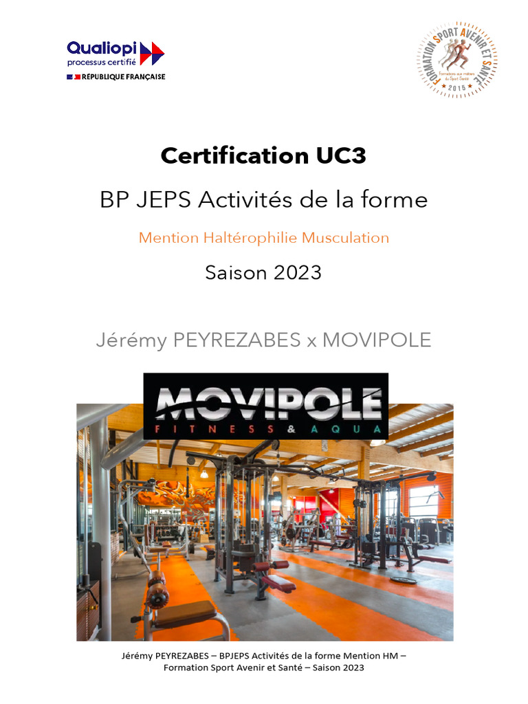 Dossier Uc3 Peyrezabes Jeremy Fp3 | PDF | Des sports