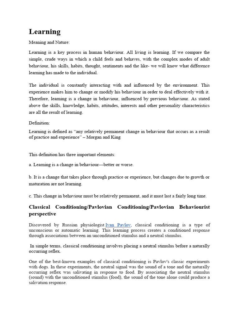 9-Classical Conditioning (Experiment and Application in Organizational Settings) - 05-02-2024 ...