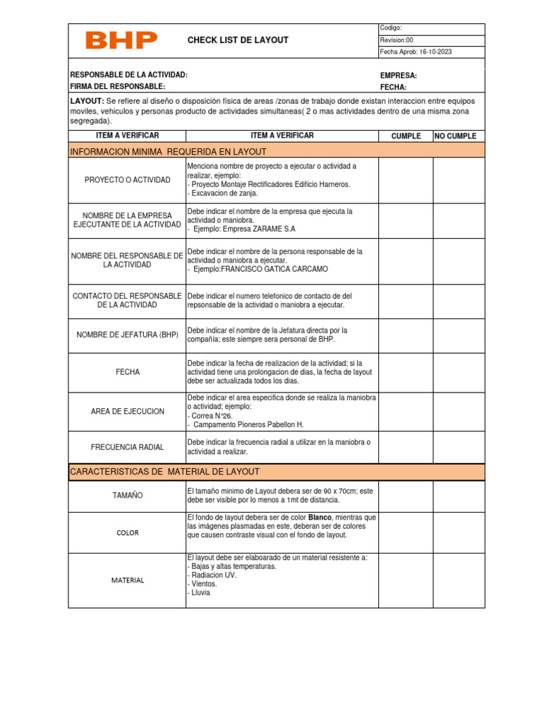 Check List Layout | PDF