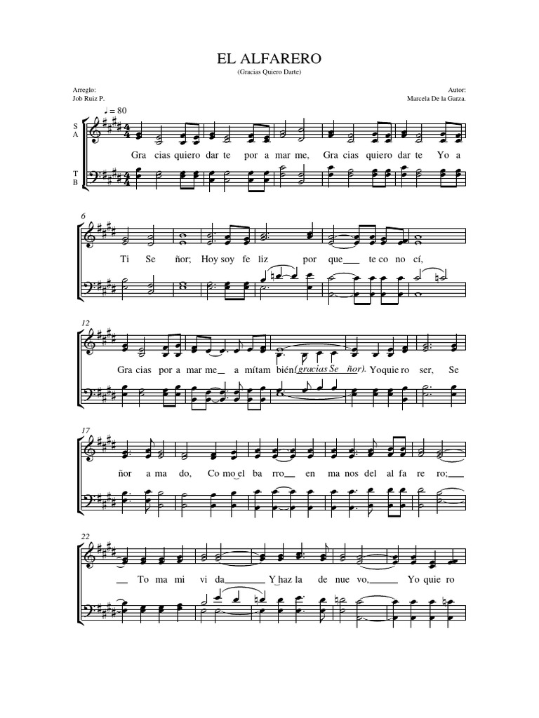 Letra y Acordes de "El Alfarero" | PDF