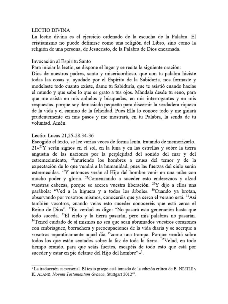 Lectio Divina TA I Ciclo C | PDF | Jesús | Lectio Divina