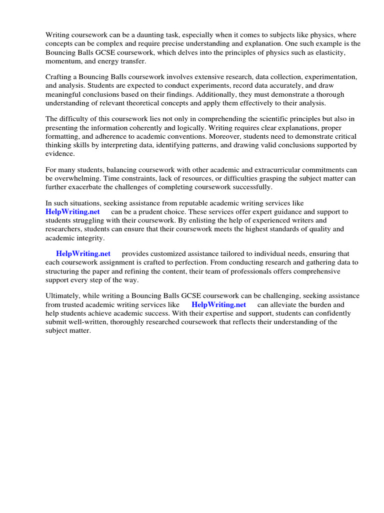 Bouncing Balls Gcse Coursework | PDF | Force | Potential Energy
