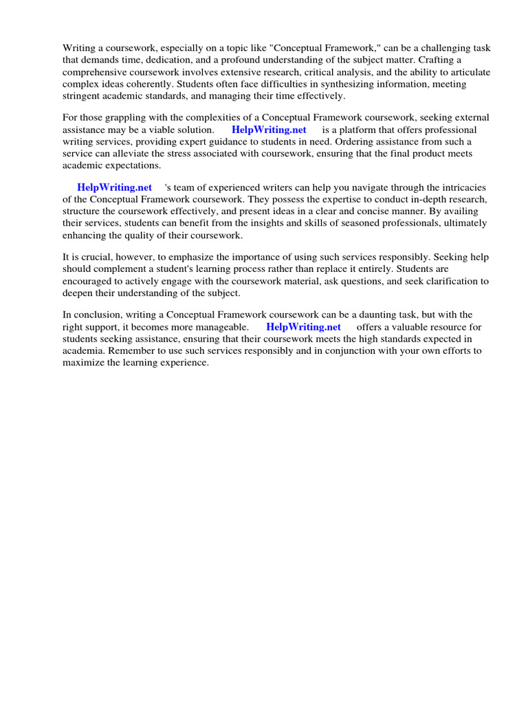 Conceptual Framework Coursework Pdf Theory Concept