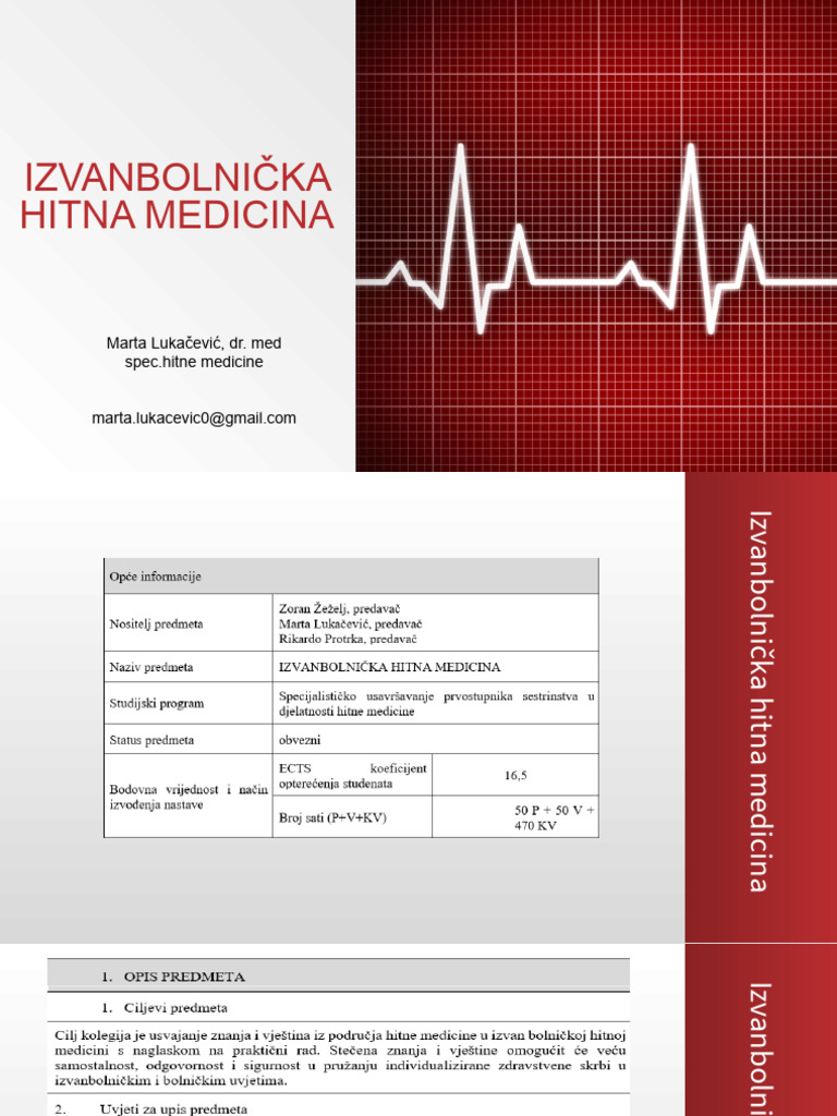 Izvanbolnička Hitna Medicina: Marta Lukačević, Dr. Med Spec - Hitne ...