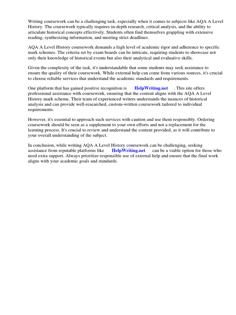 AQA A Level History Coursework Help | PDF | Facebook | Linked In