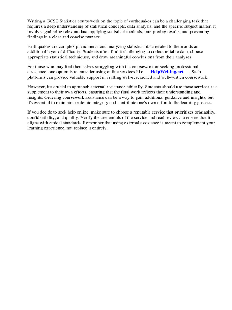Gcse Statistics Coursework Earthquakes | PDF | Earthquakes | Seismology Gcse Statistics Coursework Earthquakes | PDF | Earthquakes | Seismology