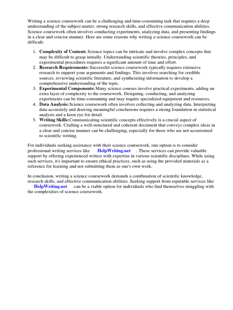 Science Coursework Skills | PDF | Science | Experiment