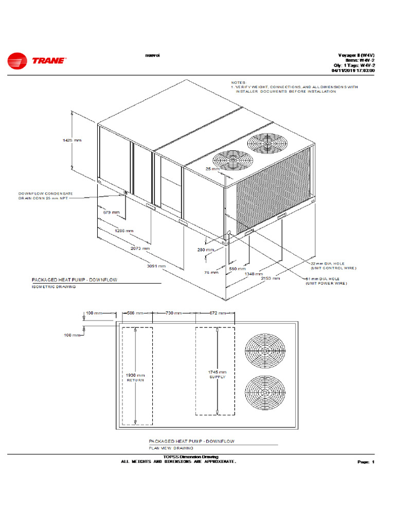 Voyager II (W4V) Dimension Drawings | PDF