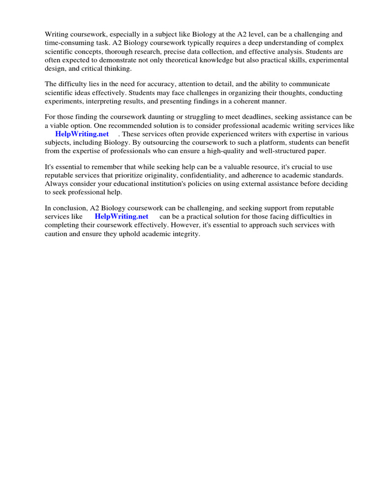 Biology Ocr Coursework A2 | PDF | Books | Facebook