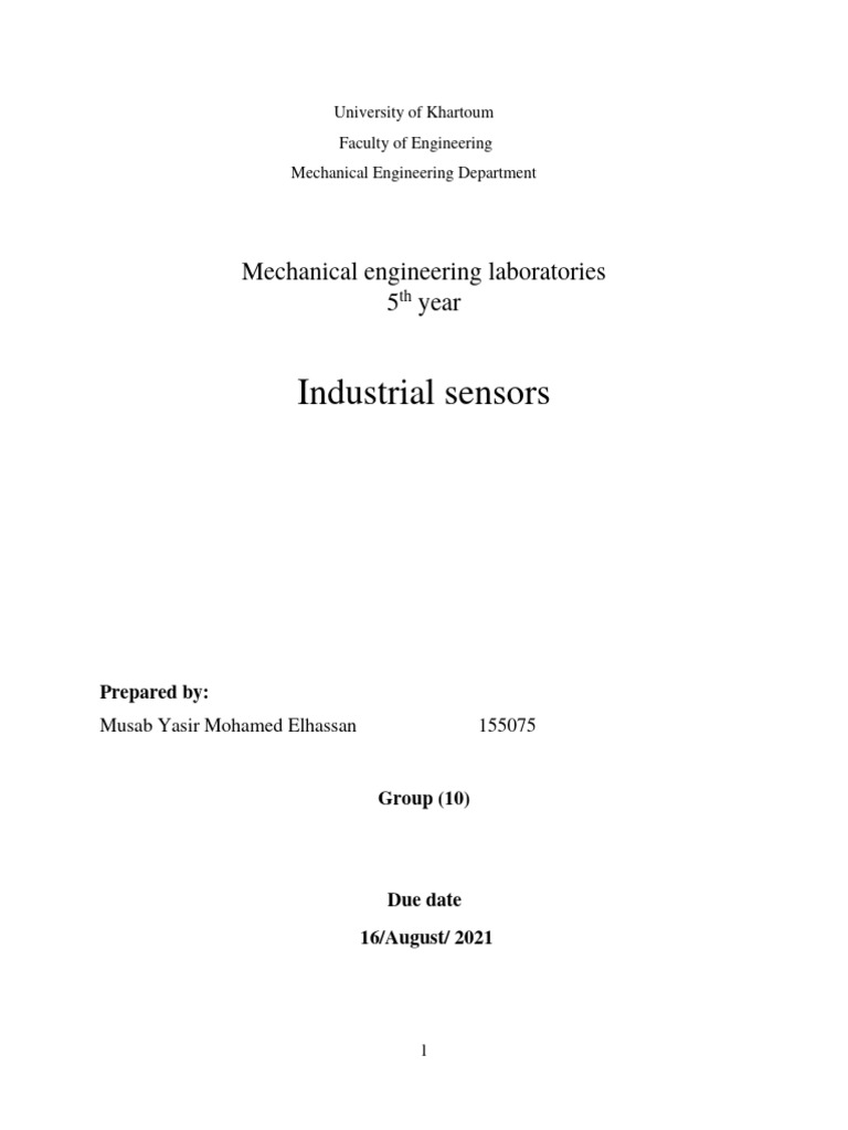 Industrial Sensors Final | PDF | Electricity | Materials